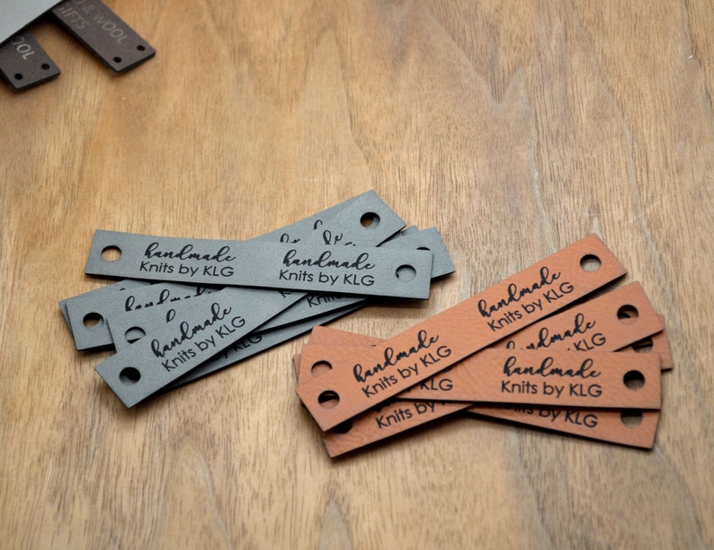 Set of 20 Faux Leather Labels 0.6x3.5 Inches - Labels for Rivets ...