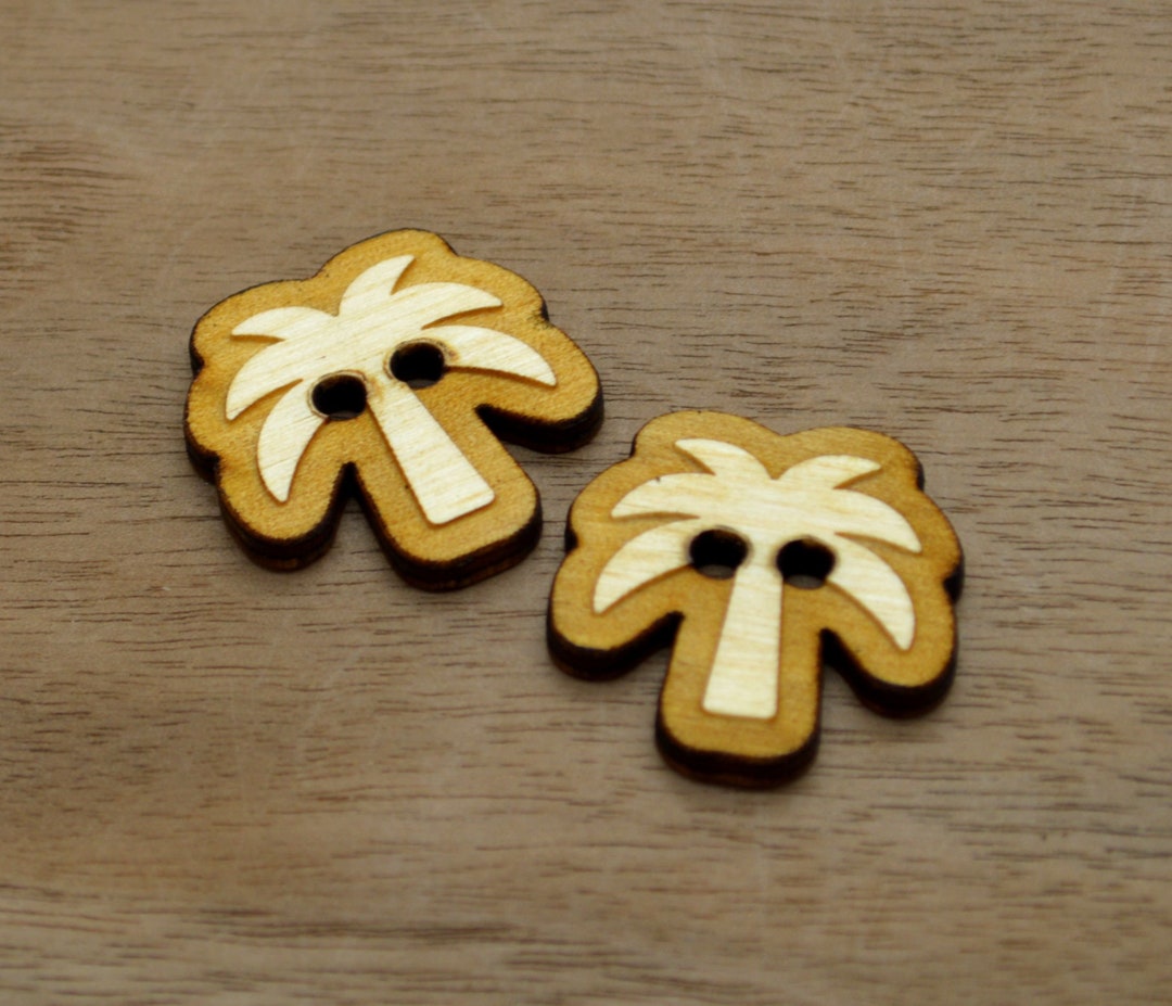 Palm Tree Buttons 1 Size Made From Birch Plywood Wood Buttons, Buttons ...