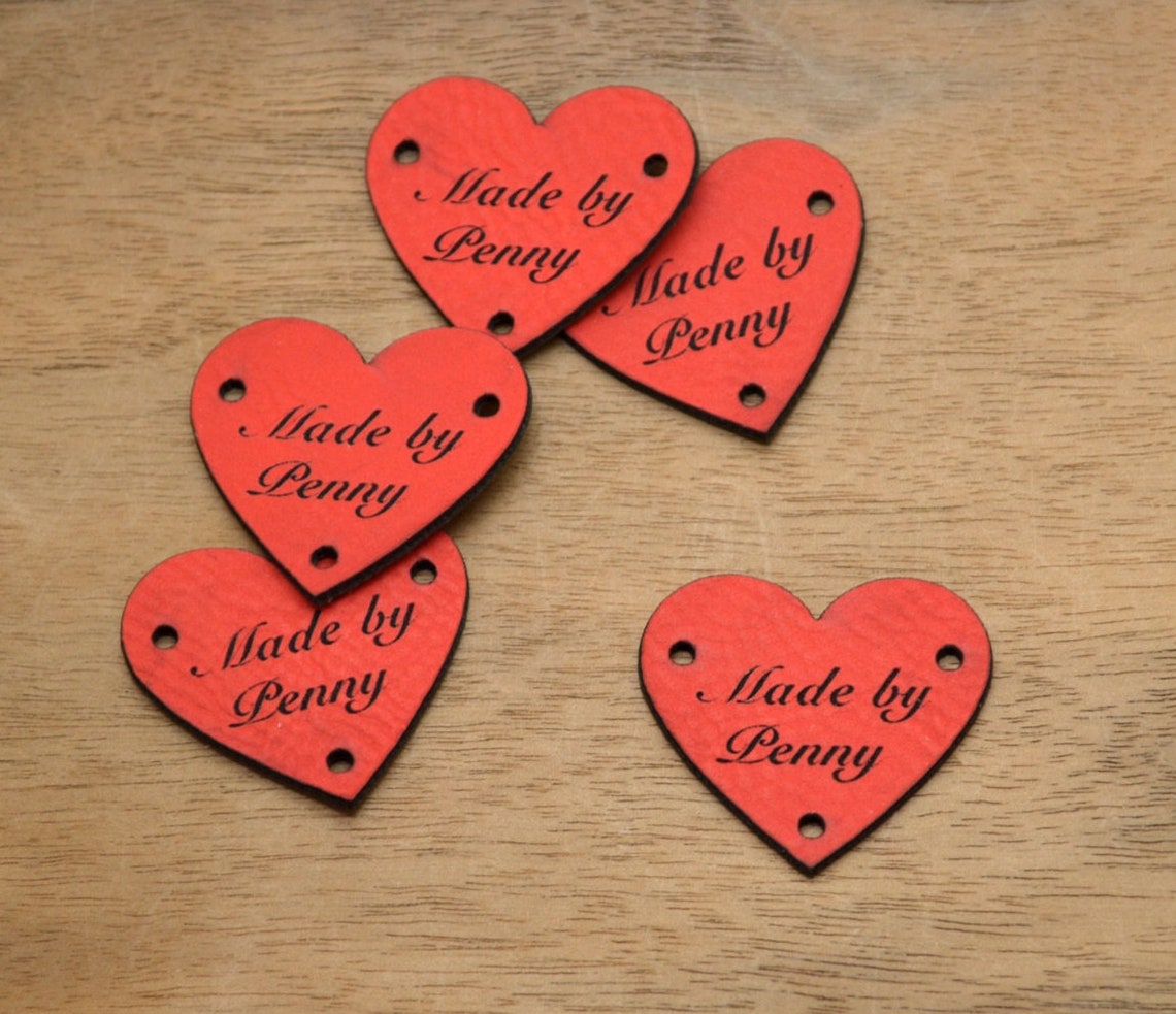 30 Heart Shaped Labels Made From Faux Leather 1.25 - Etsy