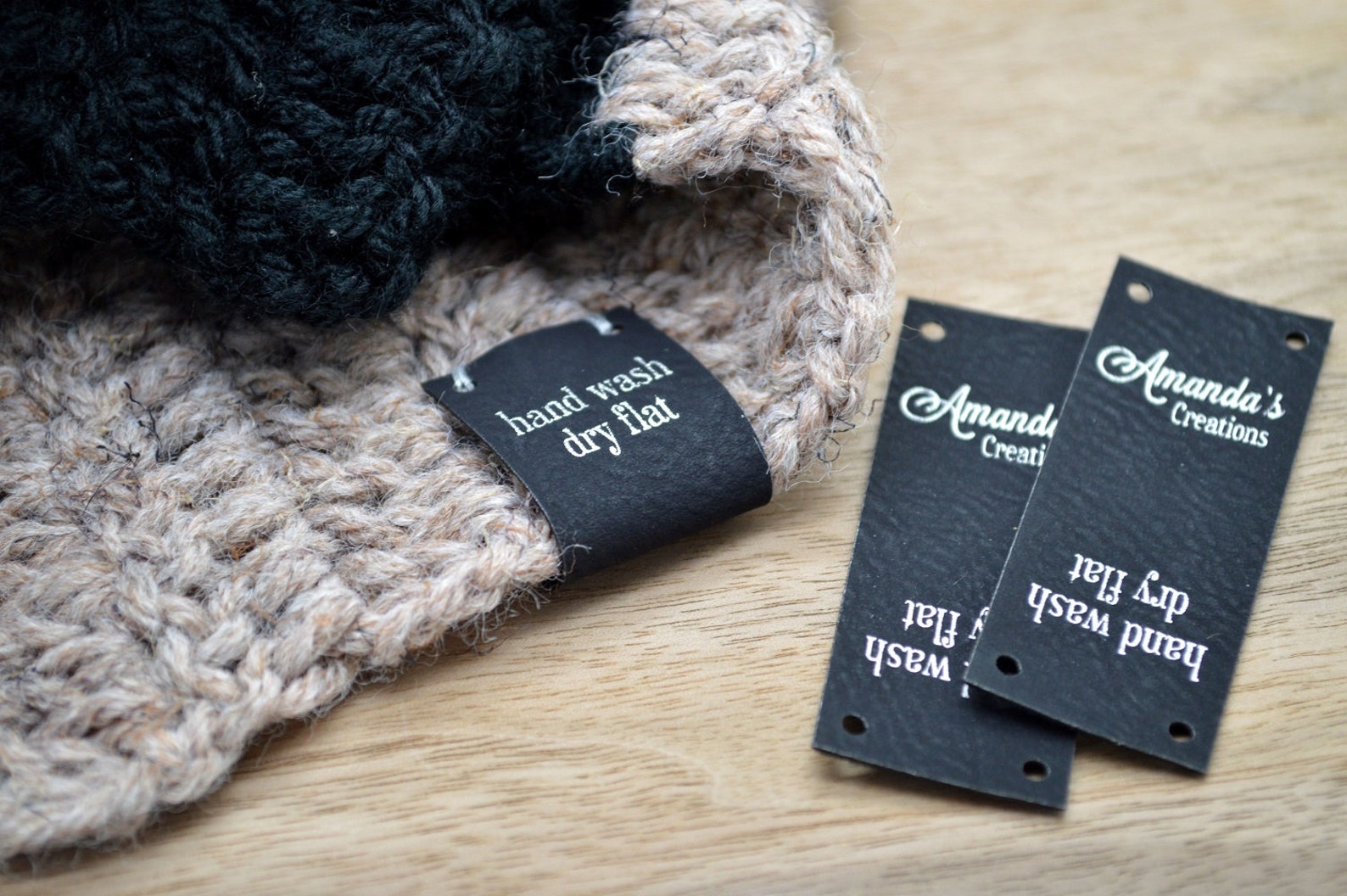 100 Custom Faux Leather Labels 1x2 Inches - Personalized Labels, Custom ...