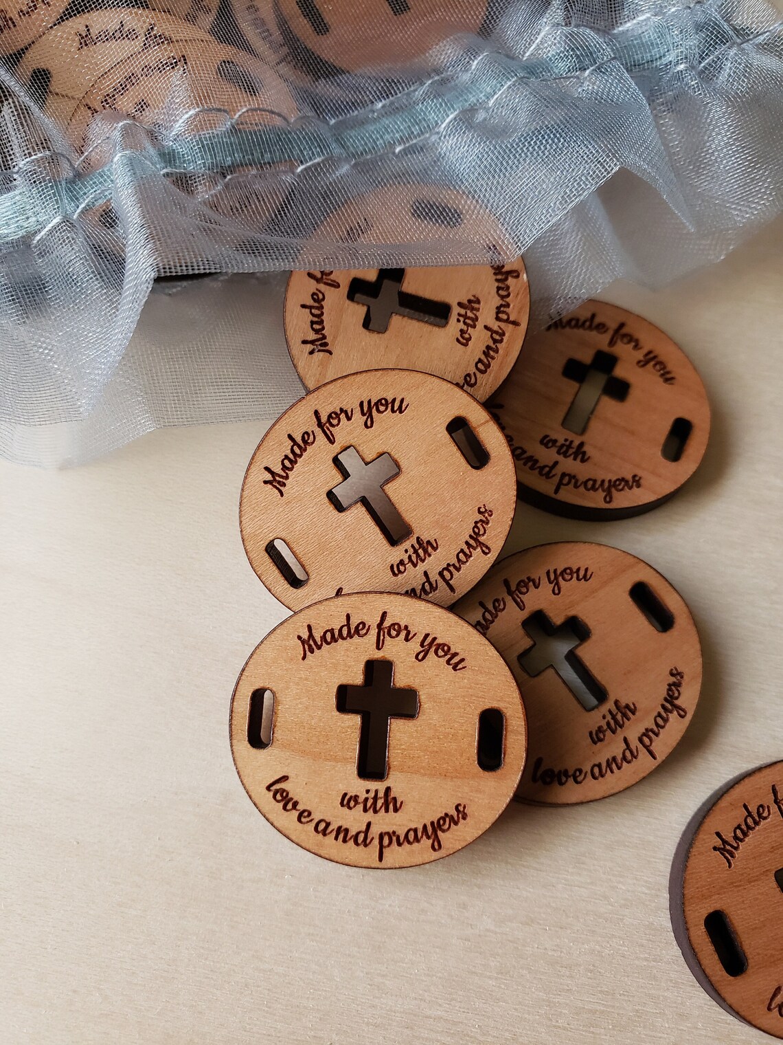 Set of 25 Oval Wooden Tags 0.9x1" - Prayer Shawl Tags, Knitting Tags ...