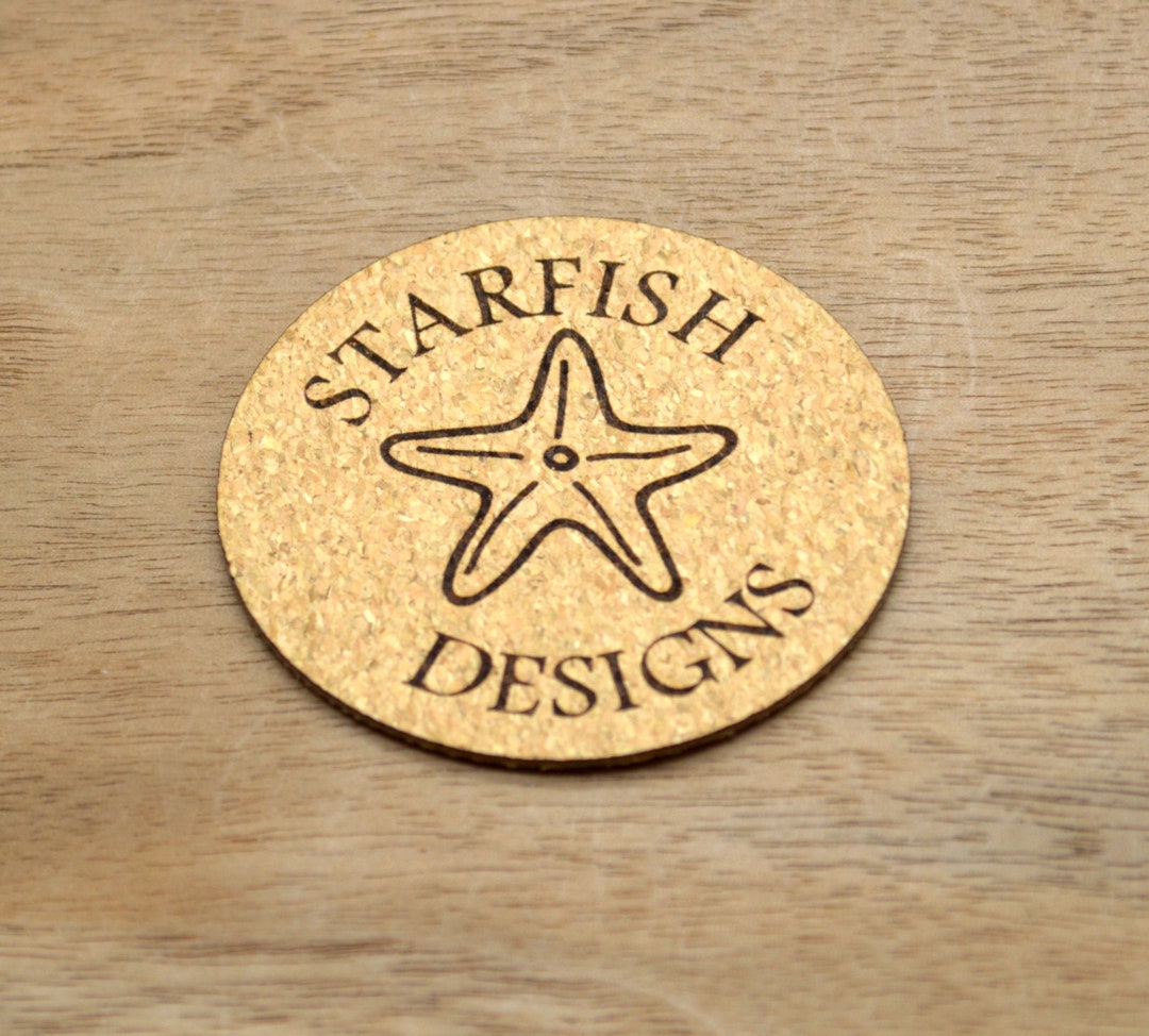 Set of 10 Laser Engraved Round Patches 2" Size - Made From Cork Fabric ...