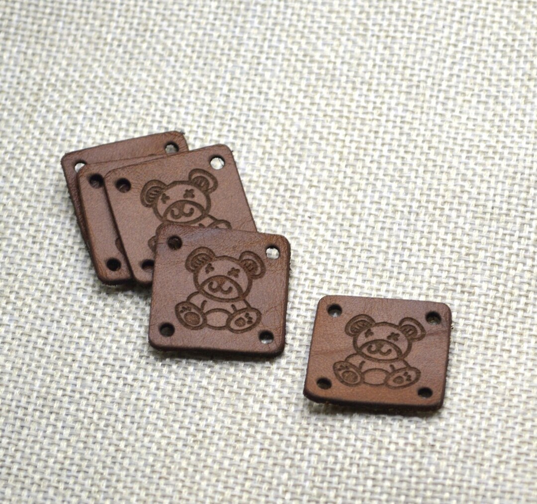 Laser Engraved Labels 1x1 Inches Made From Real Leather Leather Labels ...