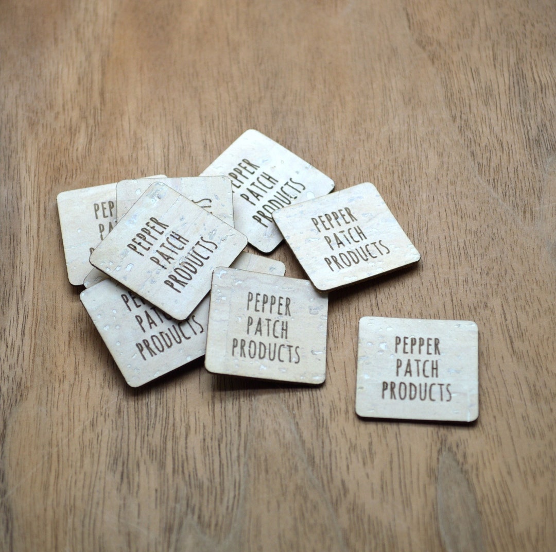 Cork Labels 1x1 Inches Without Holes - Made From Cork Fabric - Custom ...