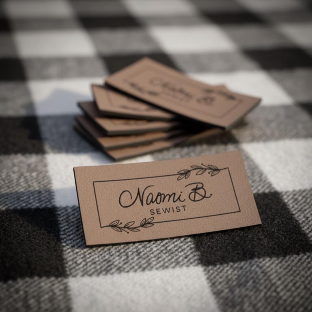 10 Custom Faux Leather Labels 1x2 Inches Without Holes - Sew on Labels ...