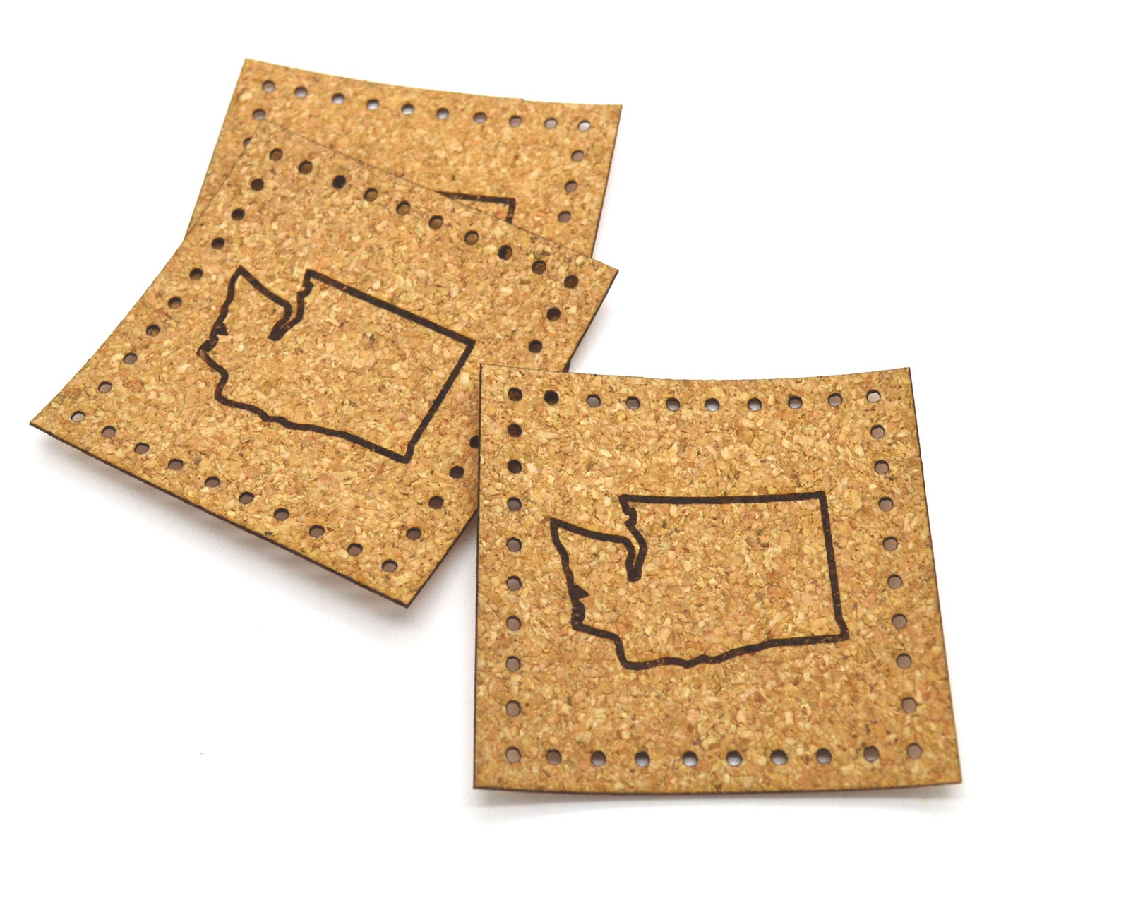 Set of 10 Laser Engraved Patches 2x2" - Made From Cork Fabric ...