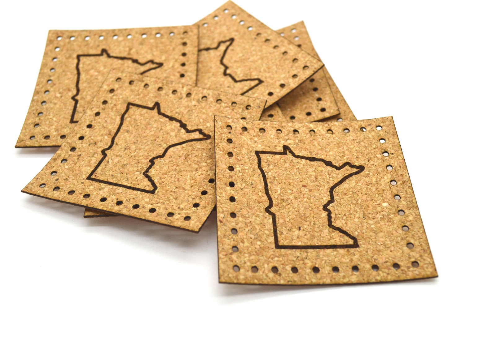 Set of 10 Laser Engraved Patches 2x2" - Made From Cork Fabric ...