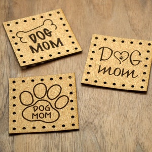 10 Laser Engraved Patches 2x2" - Made From Faux Leather - Dog Mom Patches - Etsy