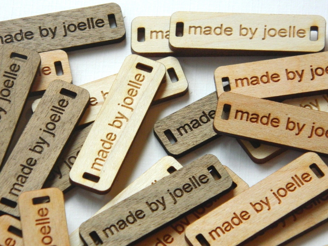 100 Product Tags 0.5 X 1.75 Laser Cut and Engraved Clothing Labels, Sew ...