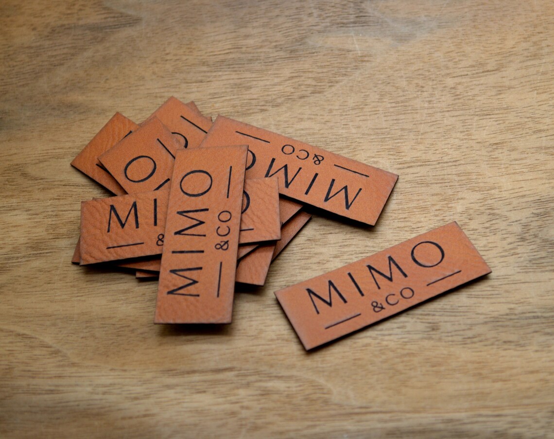 50 Custom Faux Leather Labels 0.75x2 Inches Without Holes - Sew on ...