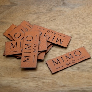 50 Custom Faux Leather Labels 0.75x2 Inches Without Holes - Sew on ...
