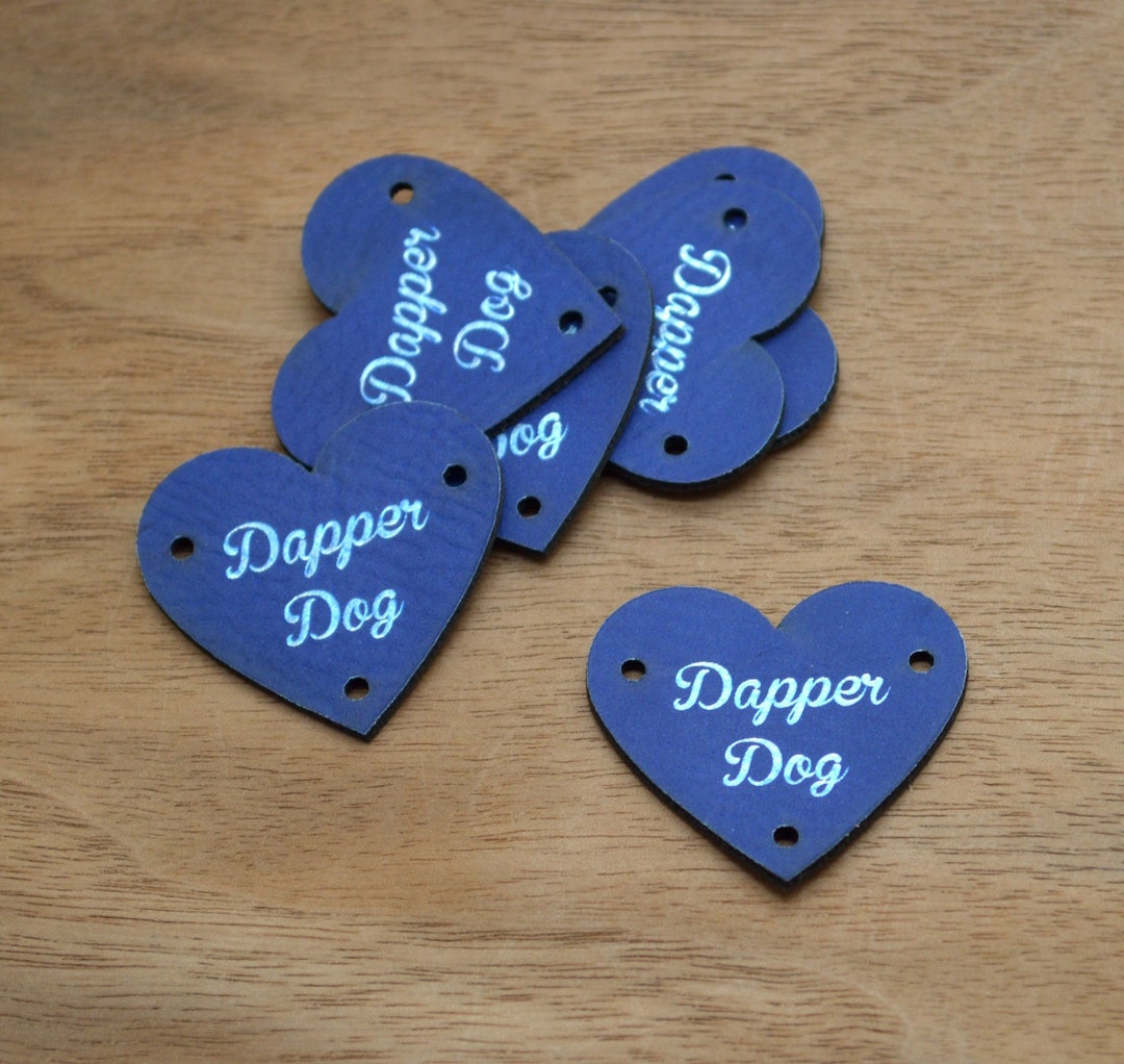 30 Heart Shaped Labels - Made From Faux Leather - 1.25" Size - Faux ...
