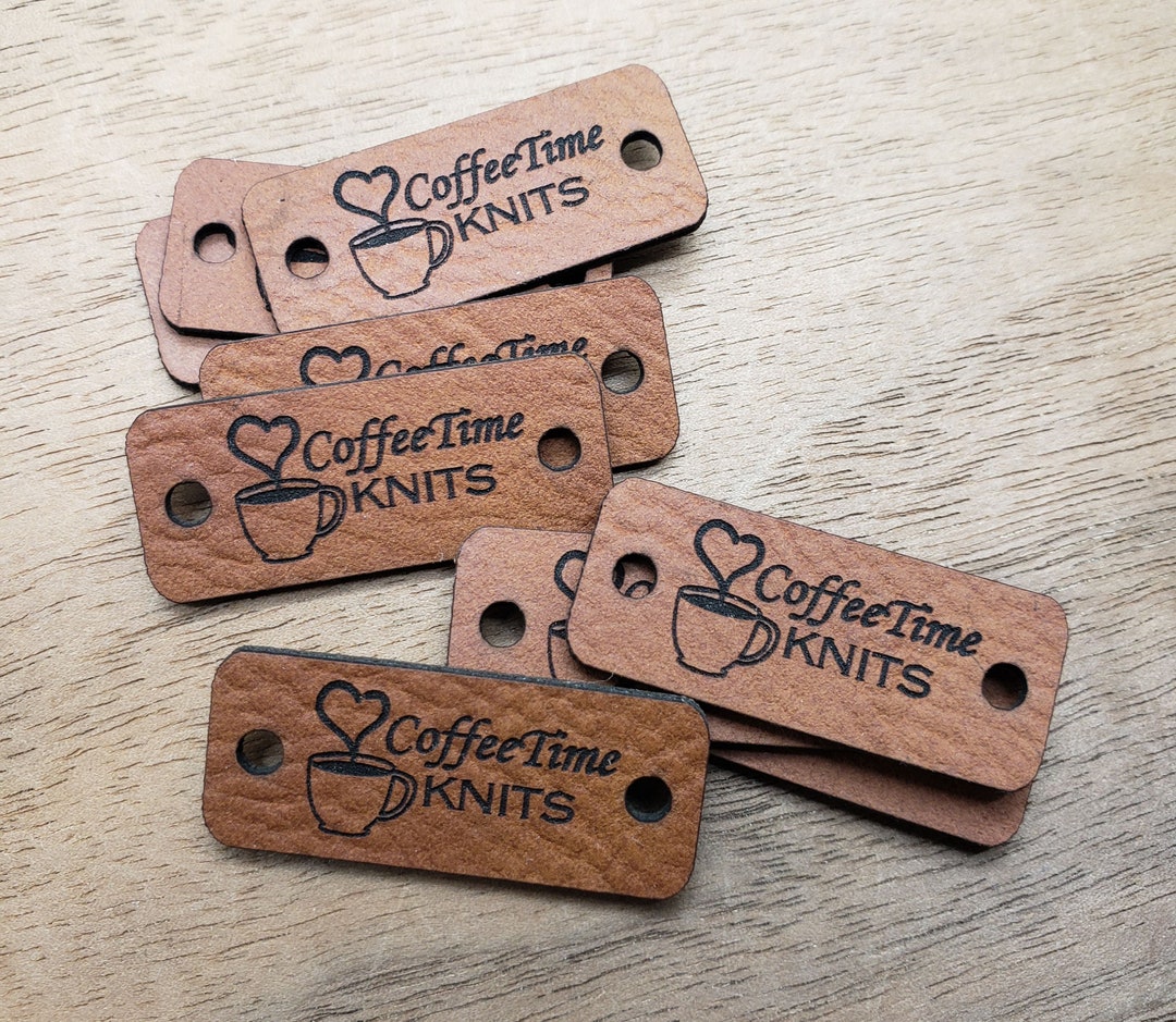 50 Custom Faux Leather Labels 0.5x1.2 Inches Personalized Labels ...