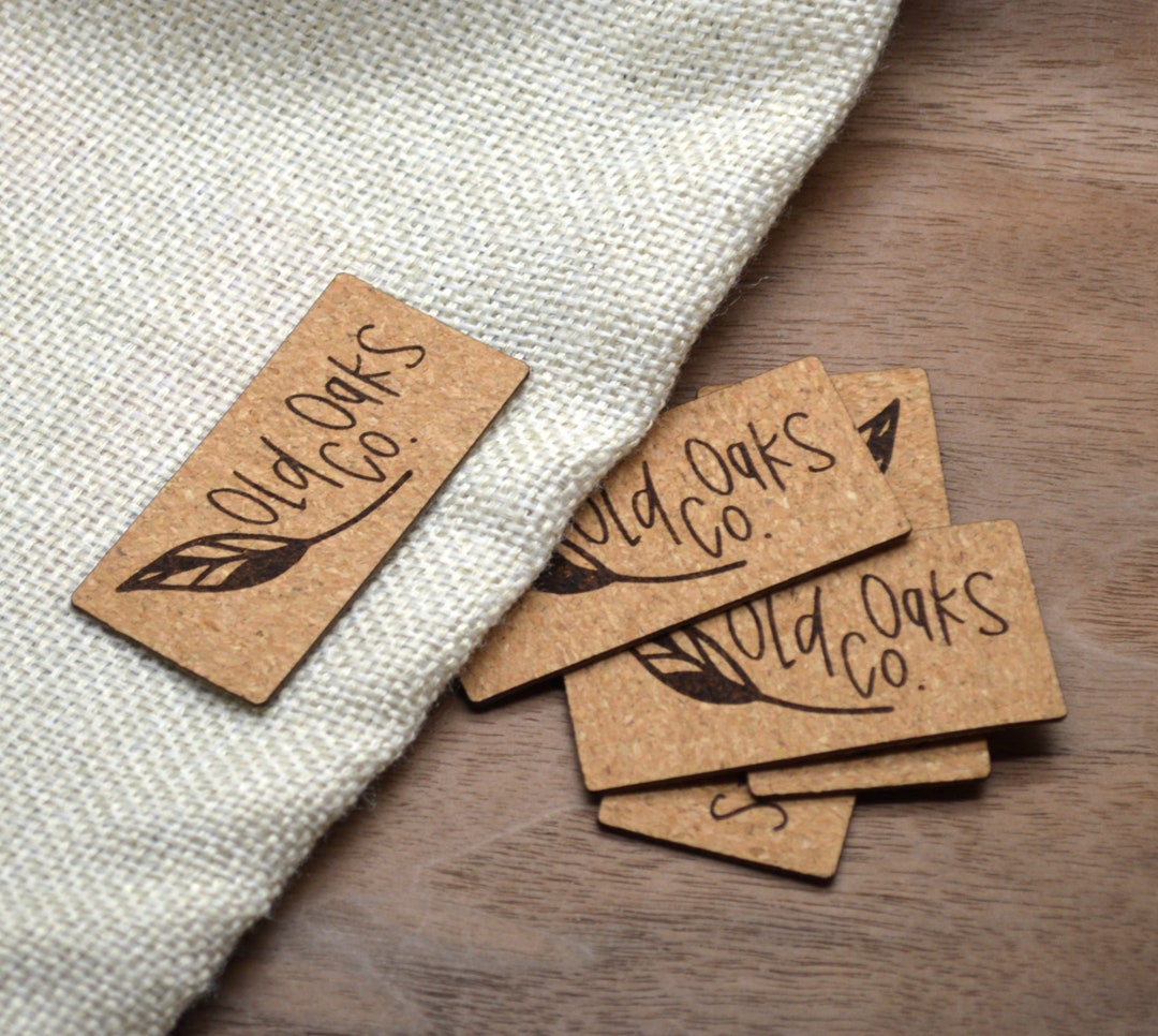 50 Laser Engraved Labels 0.75x2 Inches Sew on Labels Cork Labels ...