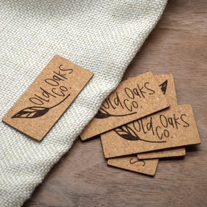 50 Laser Engraved Labels 0.75x2 Inches Sew on Labels Cork Labels ...