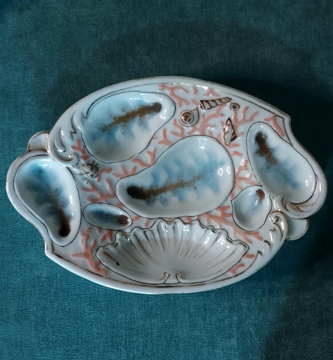 Antique Continental Bat Wing Oyster Plate, Shells & Cora, Referenced - Etsy