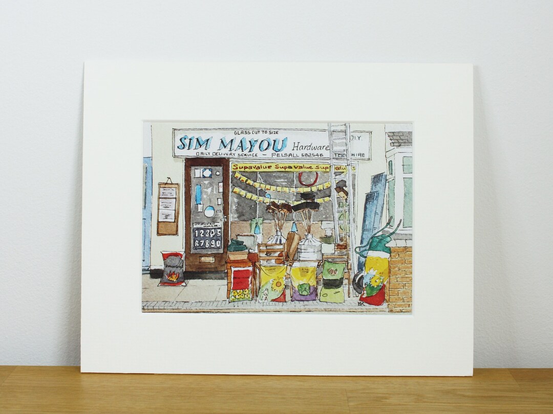 Sim Mayou Hardware Shop Pelsall Walsall Mounted Art Print of My ...