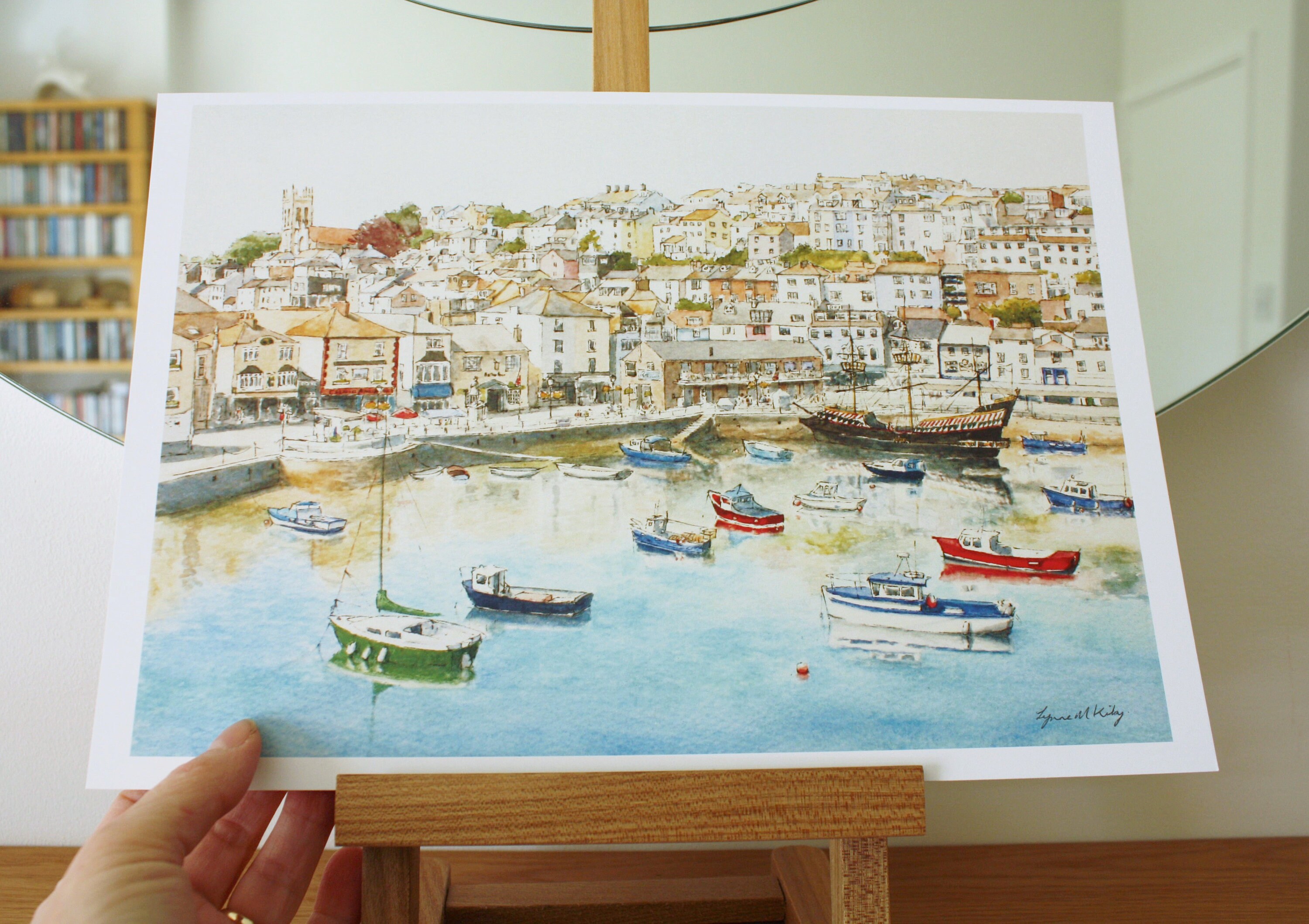 Brixham Harbour Devon Art Print Reproduced From My Watercolour - Etsy UK