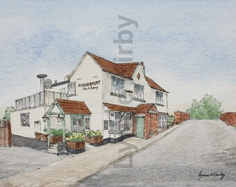 The Railway Inn Pub Pelsall Mounted Art Print 10x8 | Etsy UK
