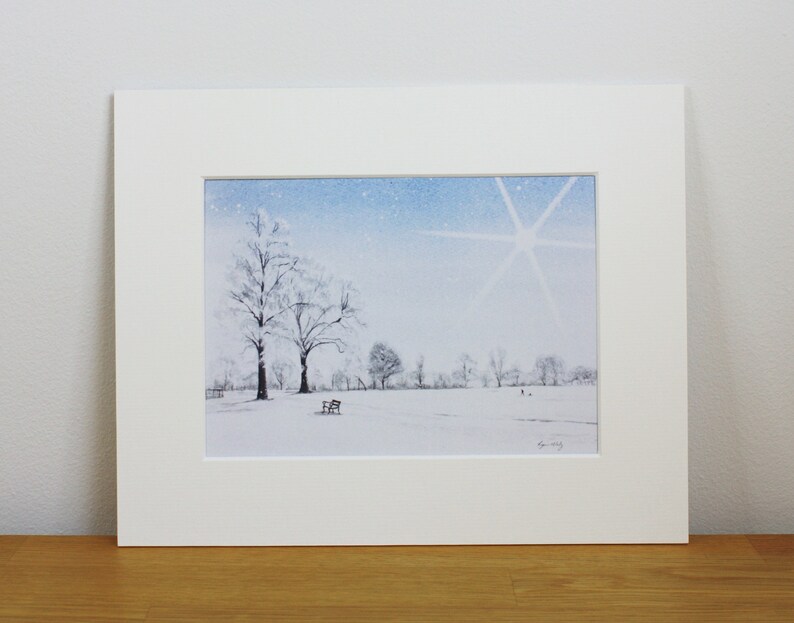 Snow on Pelsall Common Mounted Art Print Reproduced From My - Etsy UK