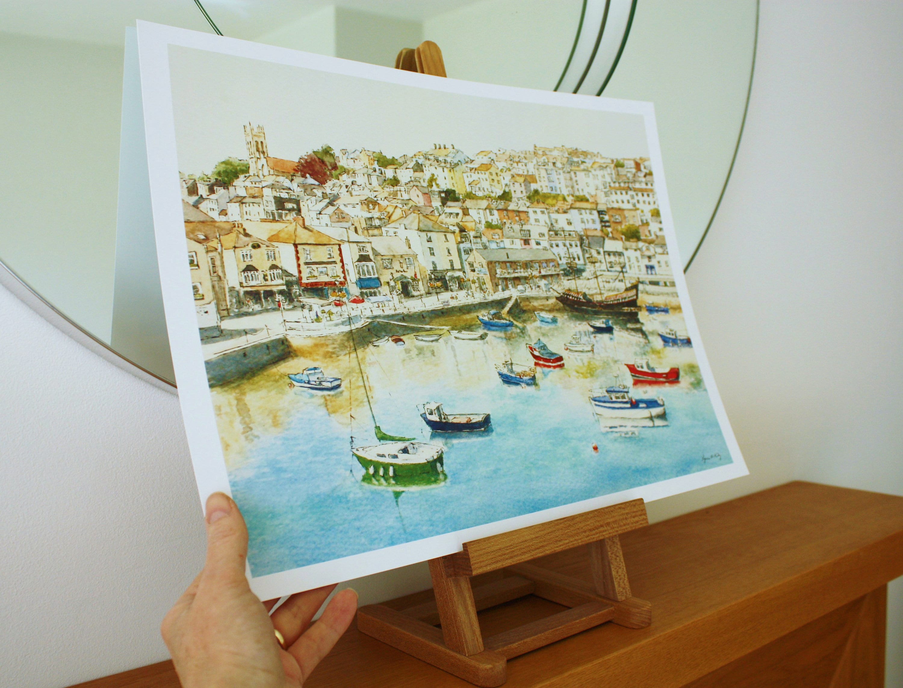 Brixham Harbour Devon Art Print Reproduced From My Watercolour - Etsy UK