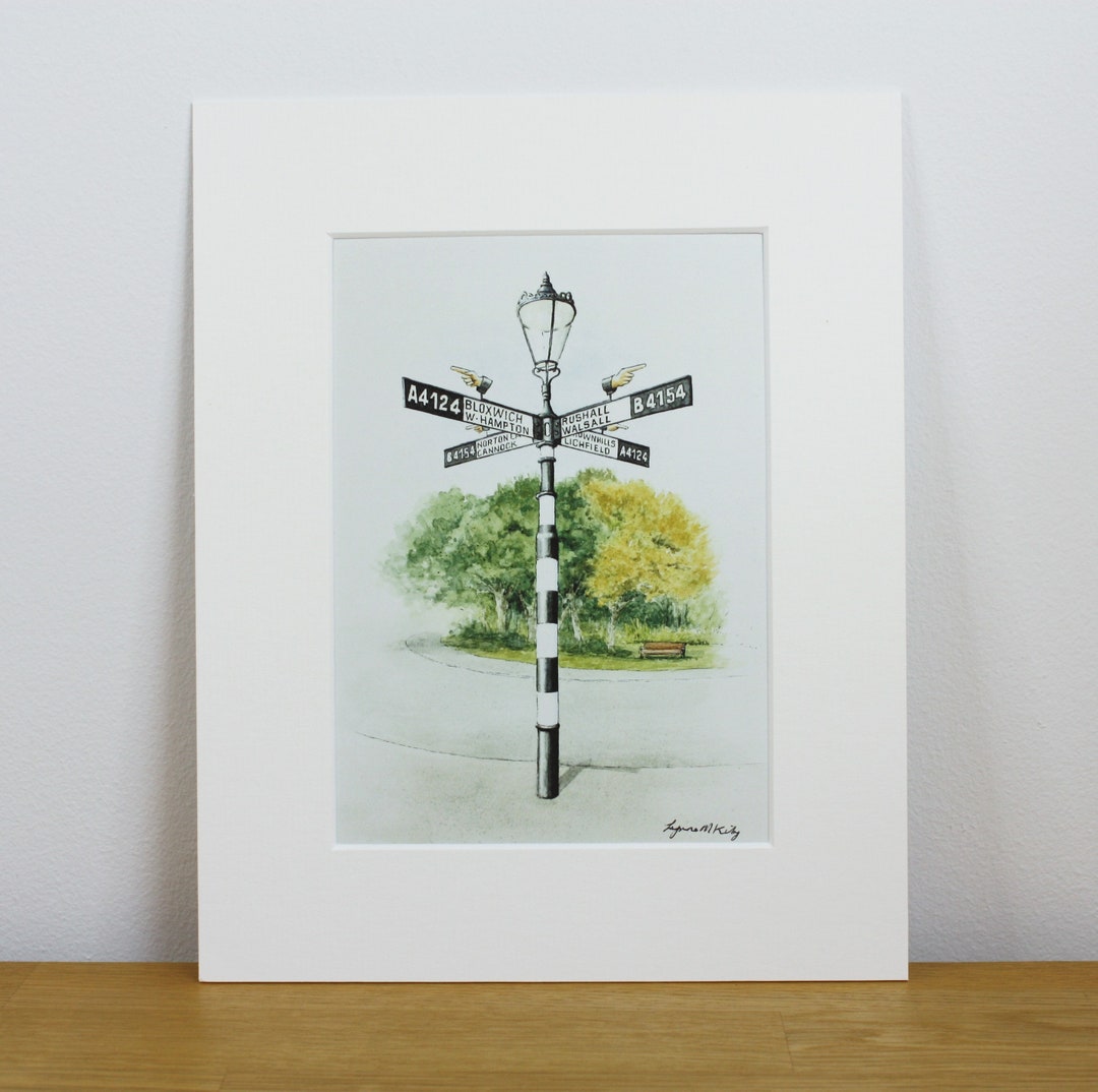 The Fingerpost Finger Post Sign Pelsall Walsall Mounted Art Print From ...