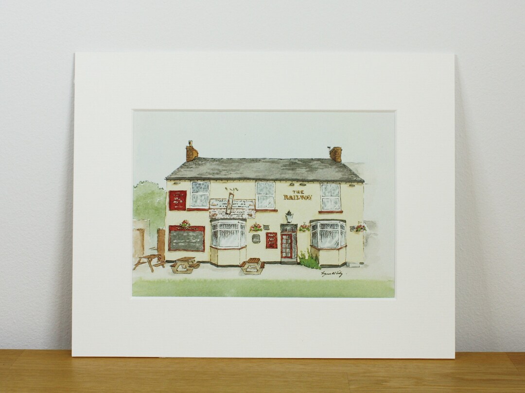 The Railway Inn Pub Pelsall Mounted Art Print 10x8" Reproduced From My ...