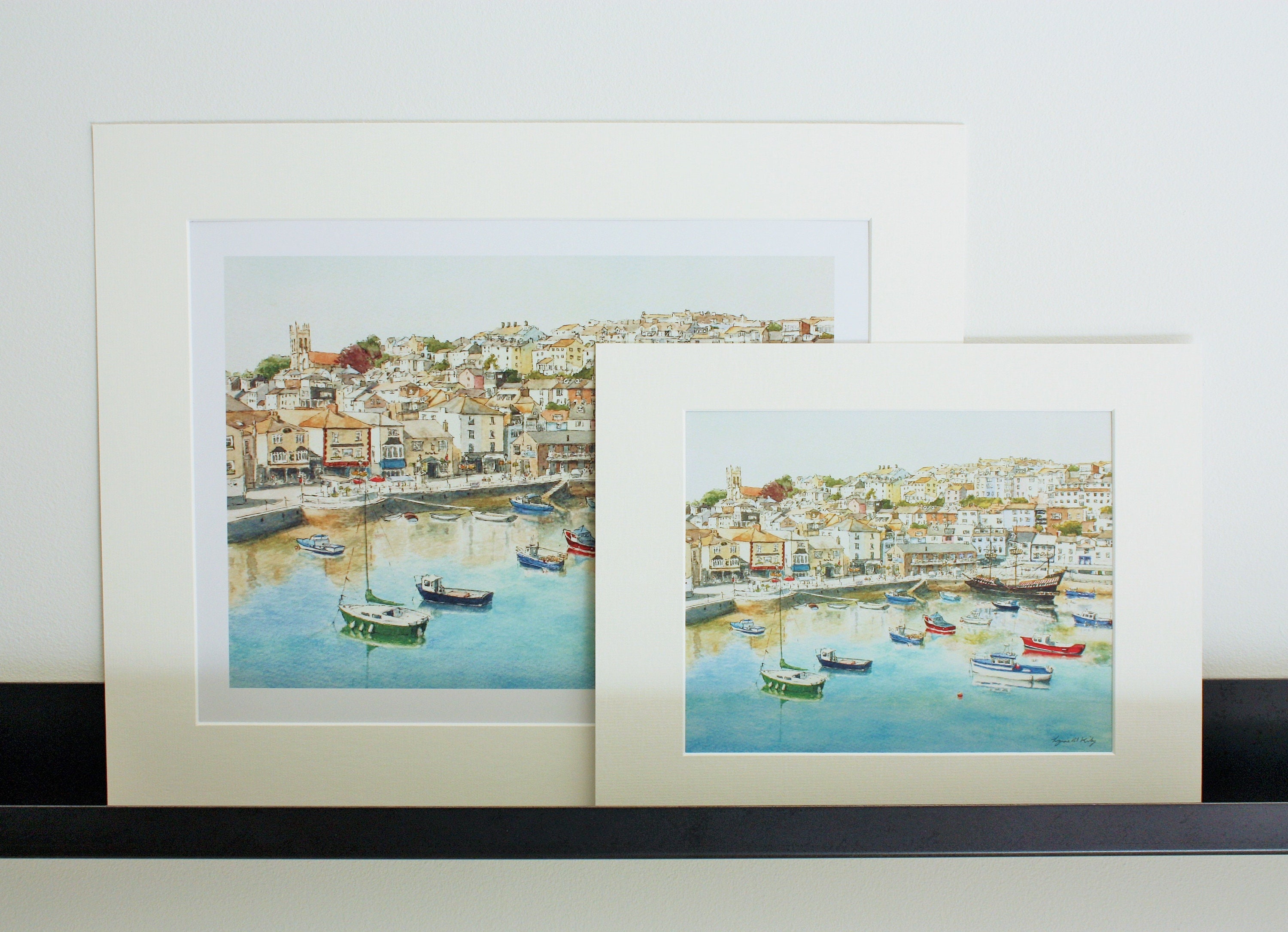 Brixham Harbour Devon Art Print Reproduced From My Watercolour - Etsy UK
