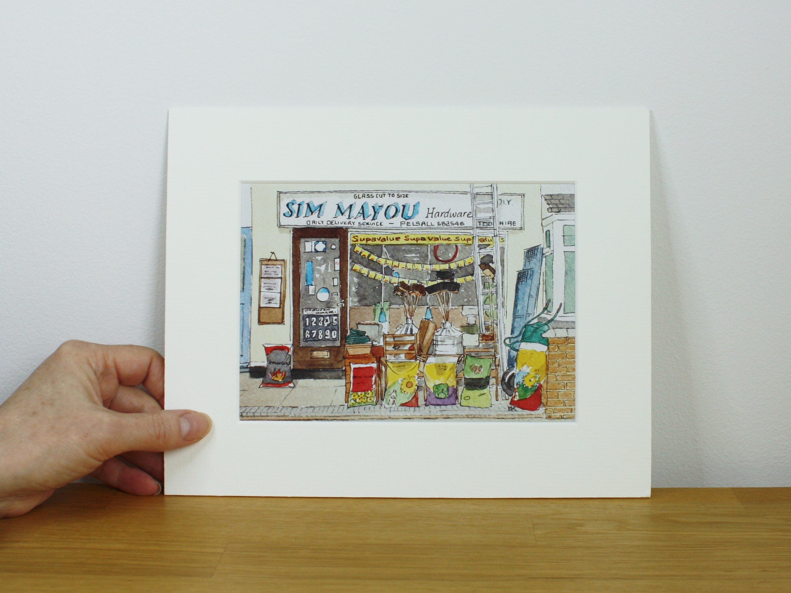 Sim Mayou Hardware Shop Pelsall Walsall Mounted Art Print of My ...