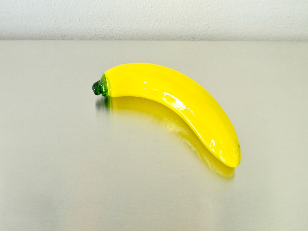 Vintage Cased Blown Glass Banana, Modernist Glass Fruit, Tabletop Decor ...