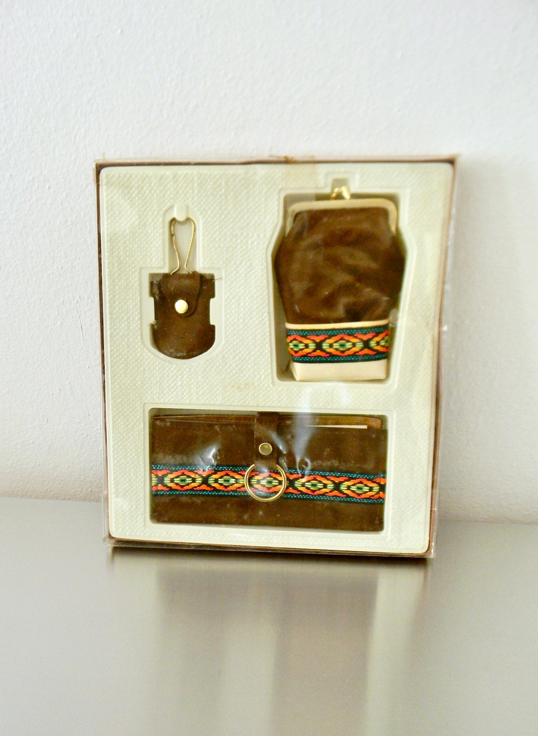 Vintage 70s Purse Gift Set, Fabulous Boho Checkbook, Cigarette Pouch ...