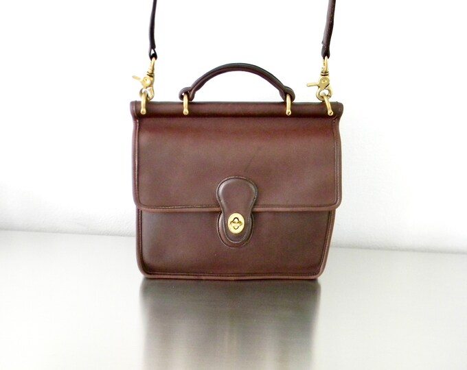 Vintage Coach Mahogany Leather Willis, Refurbished 90s Iconic Coach ...