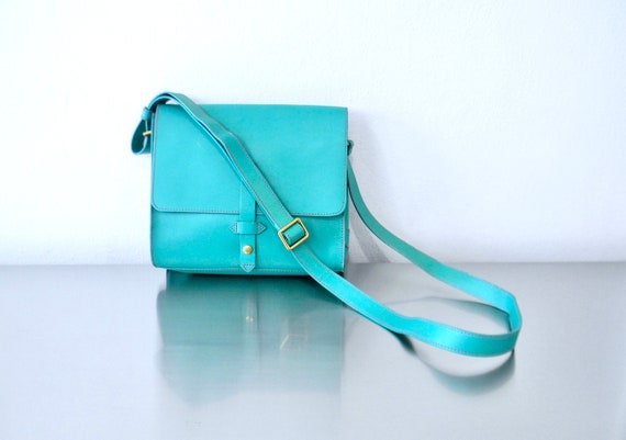 Odnowiony vintage 00s IIIBeCa by Joy Gryson Turquoise Hudson St Crossbody Etsy Polska