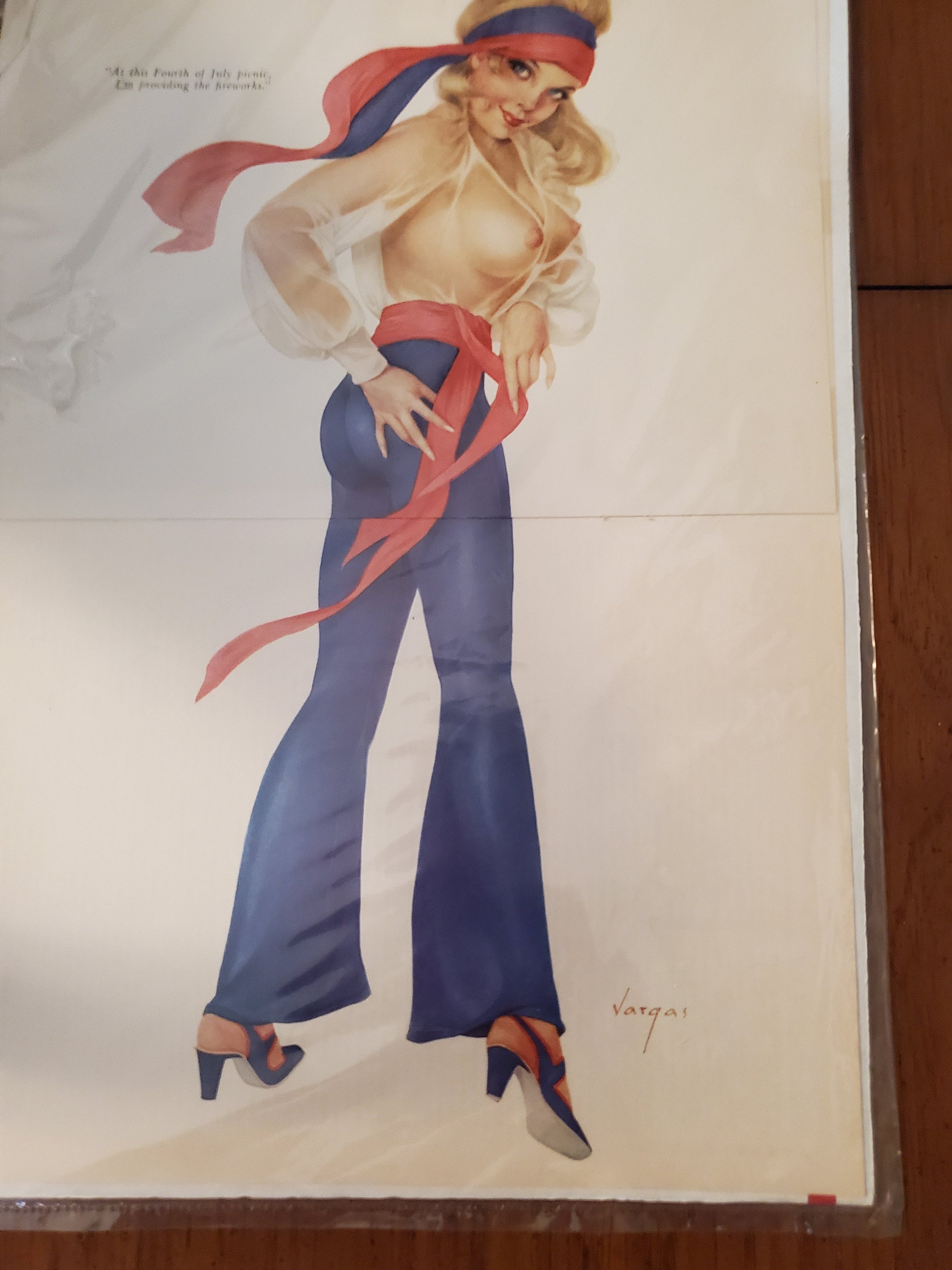Vargas Girls Original Centerfold Pin Up Vintage Us A Red Etsy