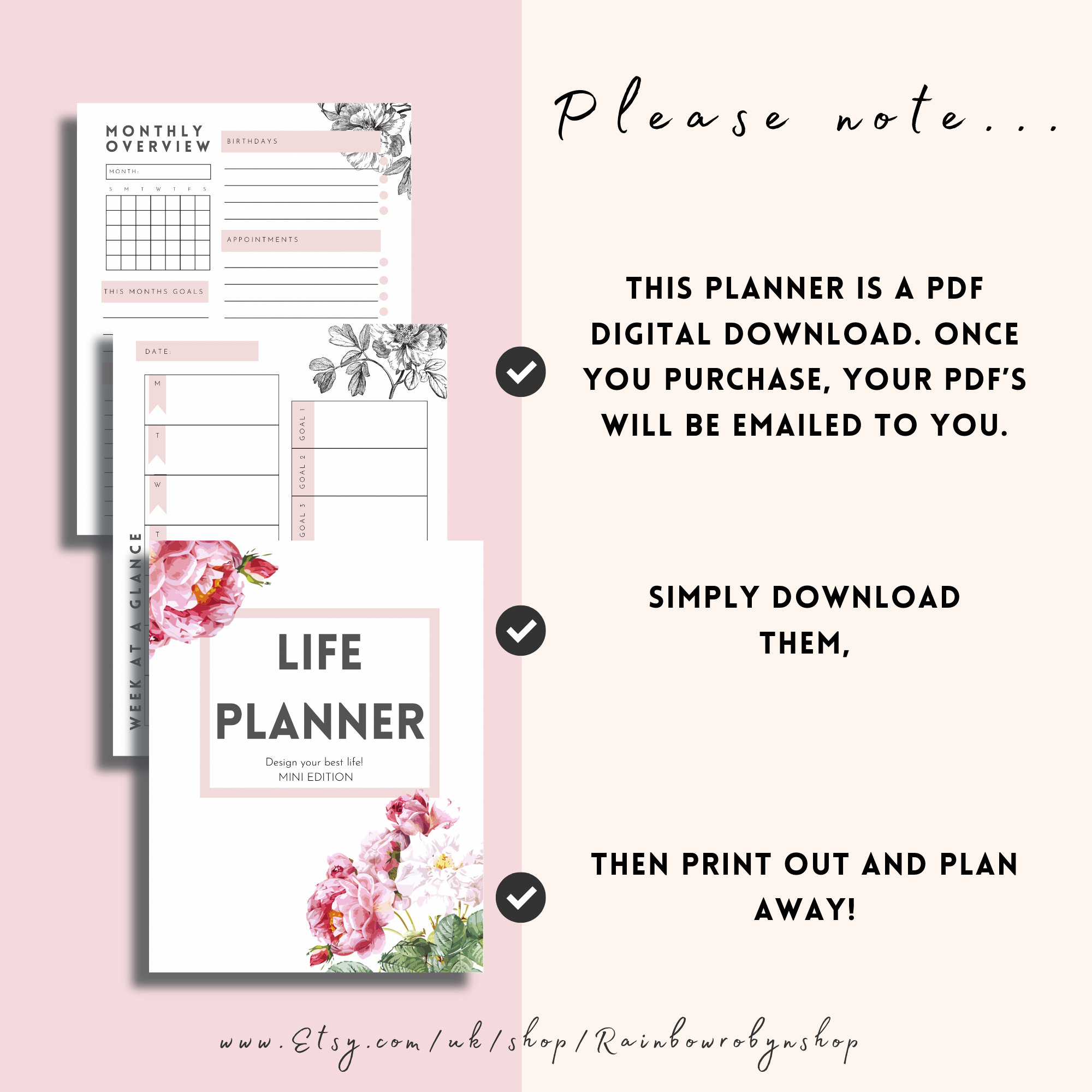 Printable Life Planner Mini Edition Printable Planner - Etsy UK