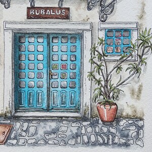 Croatia Storefront Painting, Original Watercolor Illustration, Travel ...