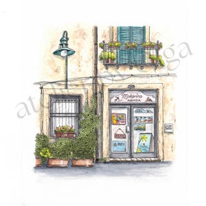Sicily Storefront Coloring Page, Urban Sketching Shop Front, Unique ...