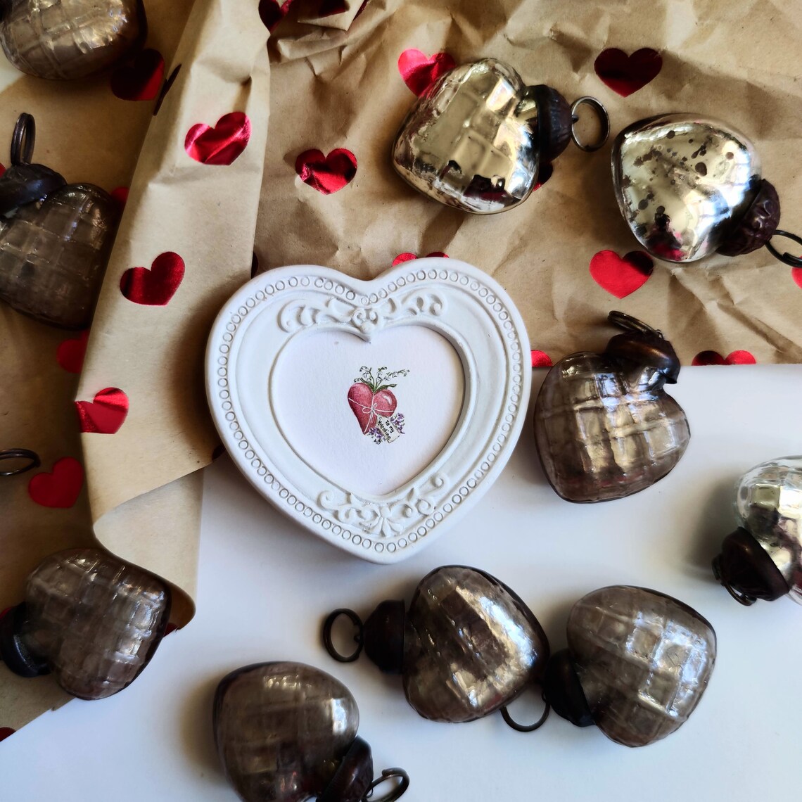 Valentine's day gift small heart hand painted miniature | Etsy