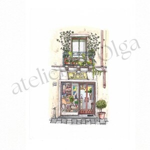 Sicily Storefront Coloring Page, Original Olga Pen Drawings, Urban ...