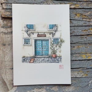 Croatia Storefront Painting, Original Watercolor Illustration, Travel ...