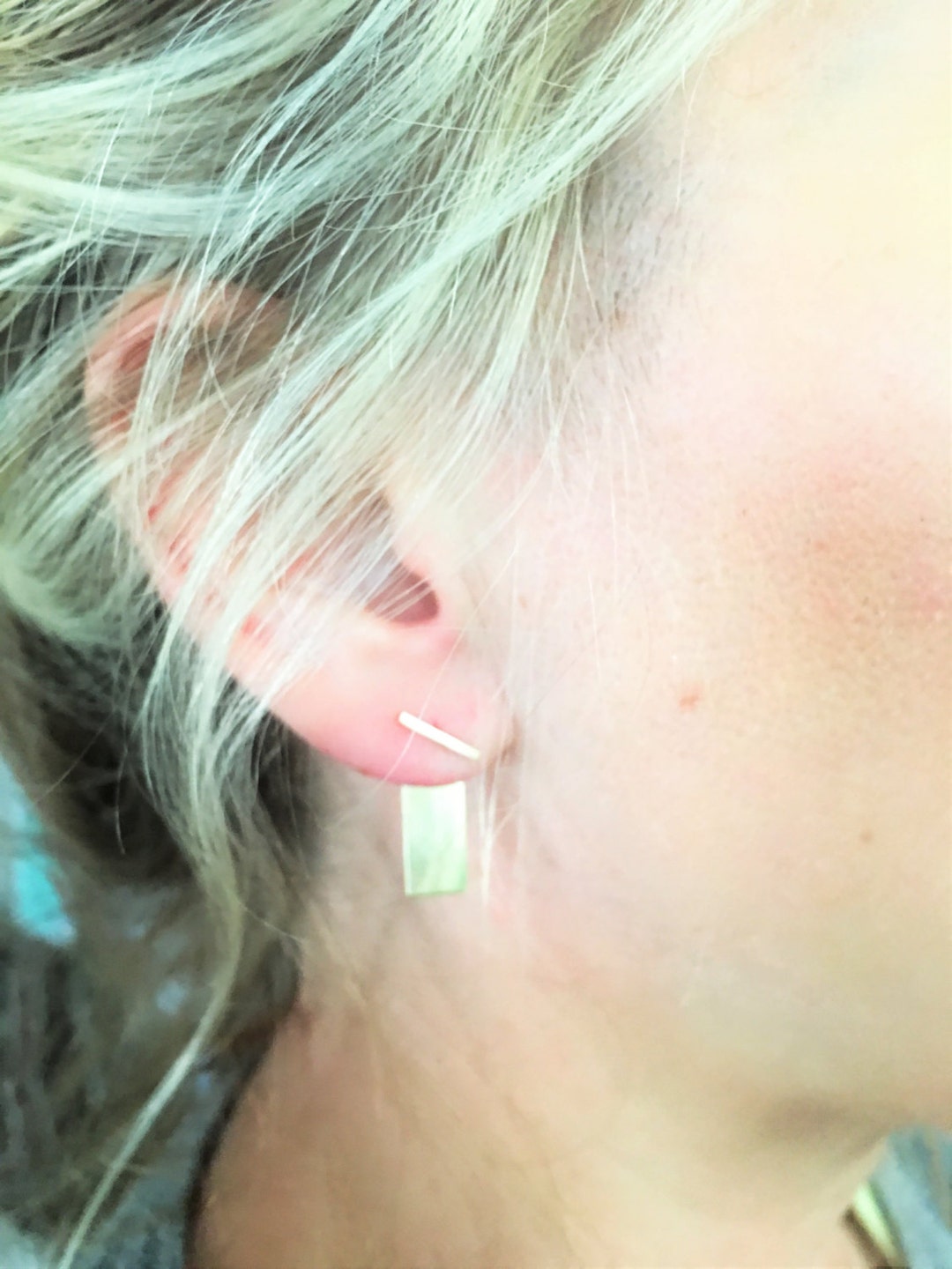 CHRIS Bar Clutch / Bar Earrings / Simple Bar Earrings / Bold - Etsy