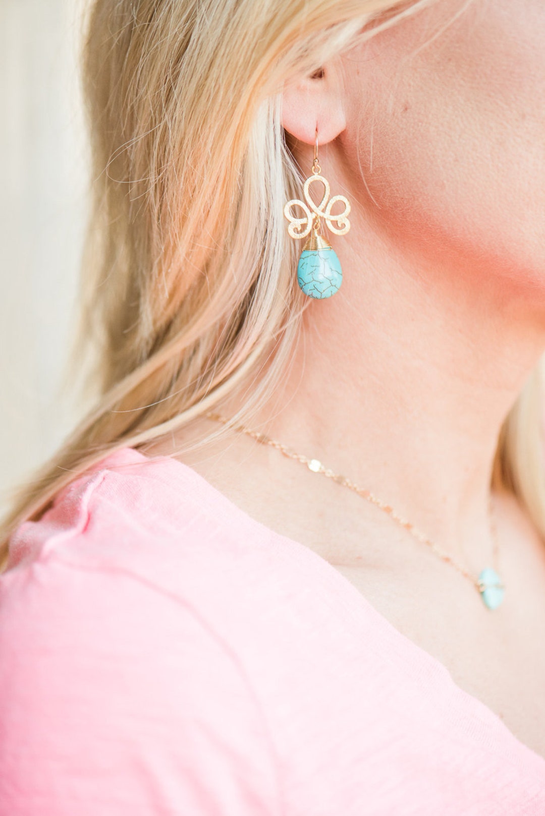 The Papillon Turquoise Earrings // Turquoise and Gold Earrings ...