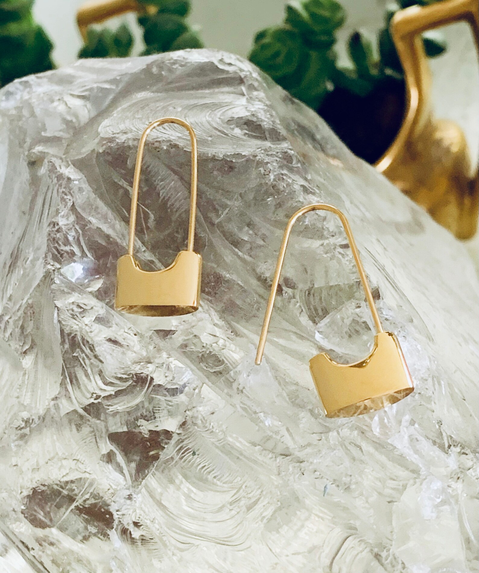 The Landon Lock Earring / Gold Lock Earring / Waterproof Earrings ...