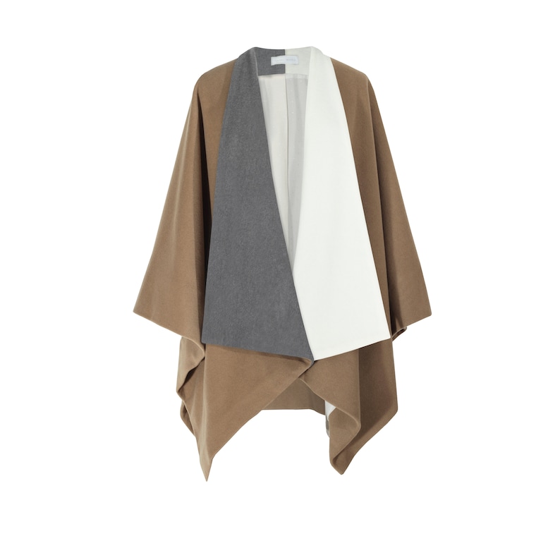 Luxury Camel Beige Wool Shawl Camel Cape Wrap With Grey Ivory White ...