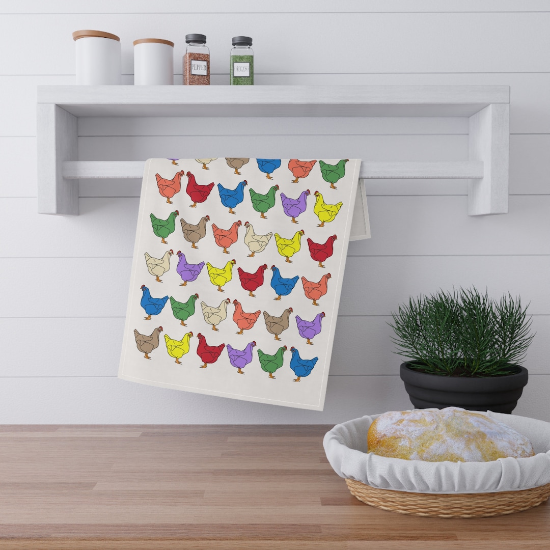 Red Hen Kitchen Towel, Chicken and Animal Tea Towel, New Hampshire ...
