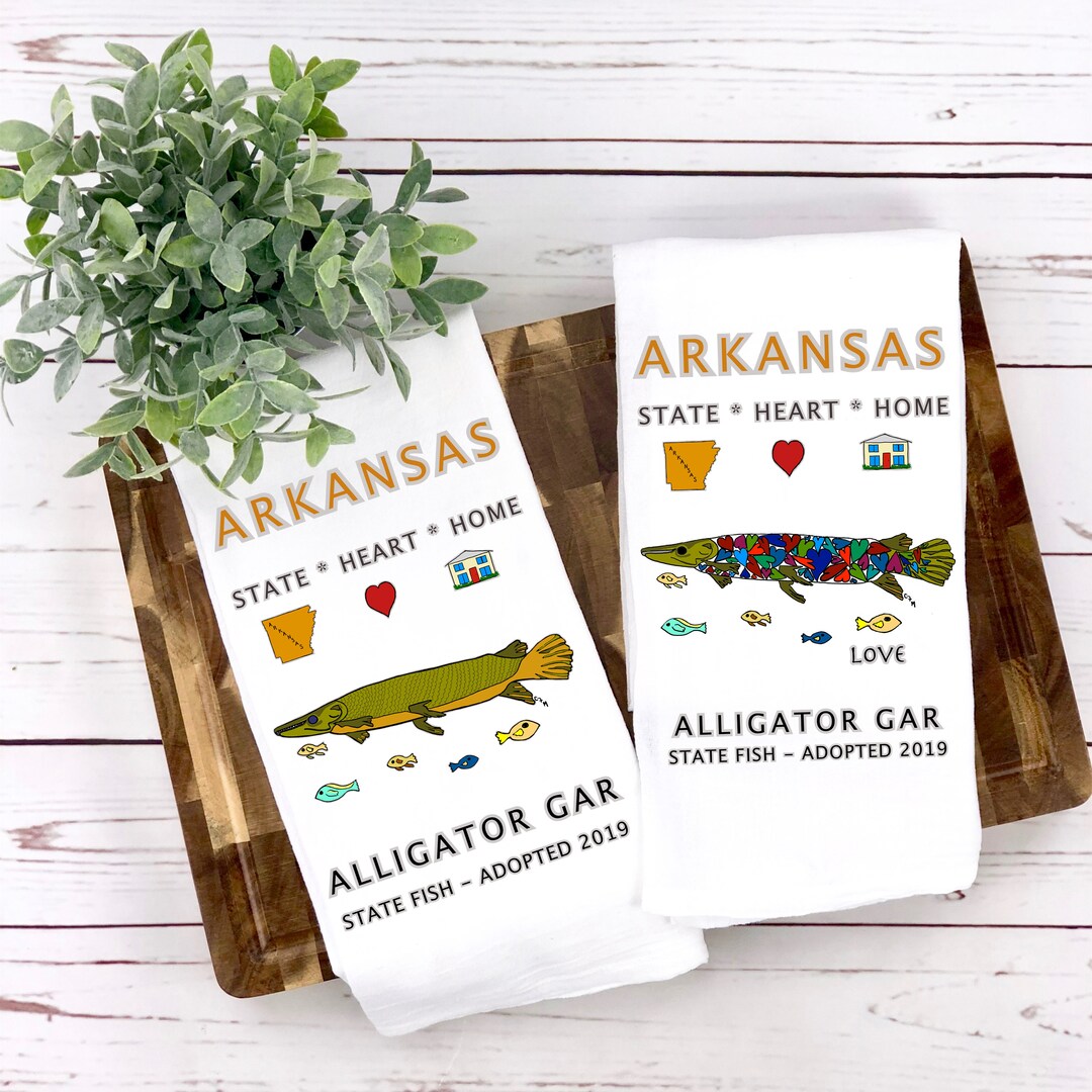 Arkansas State Symbol Tea Towel Alligator Gar, Animal and Nature ...