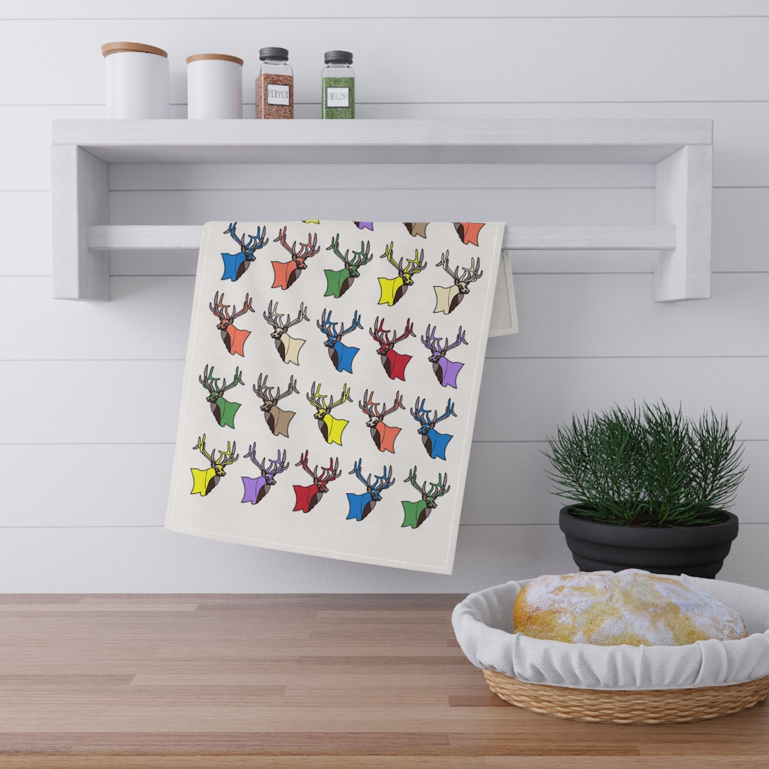 Kitchen Towel Utah Animal State Symbol Featuring the Rocky Mountain Elk ...
