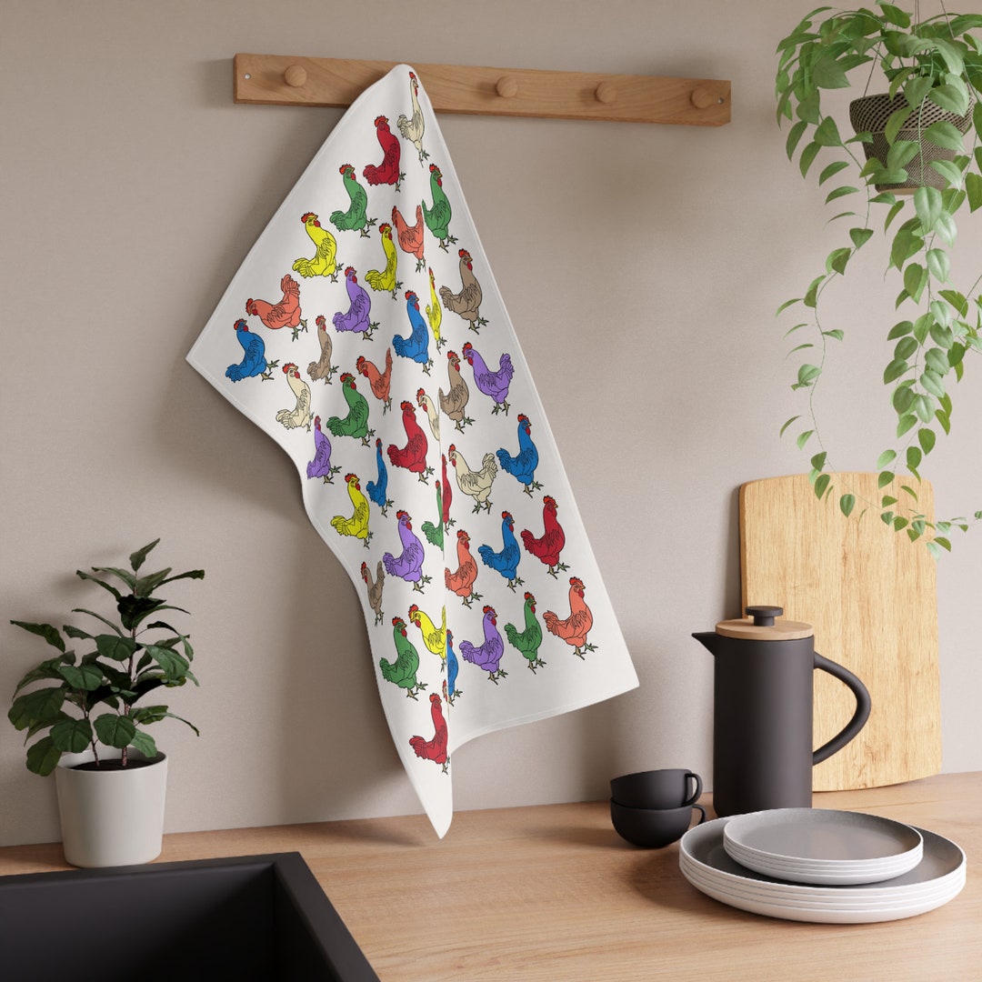 Red Rooster Kitchen Towel, Poultry and Animal Tea Towels, Rhode Island ...