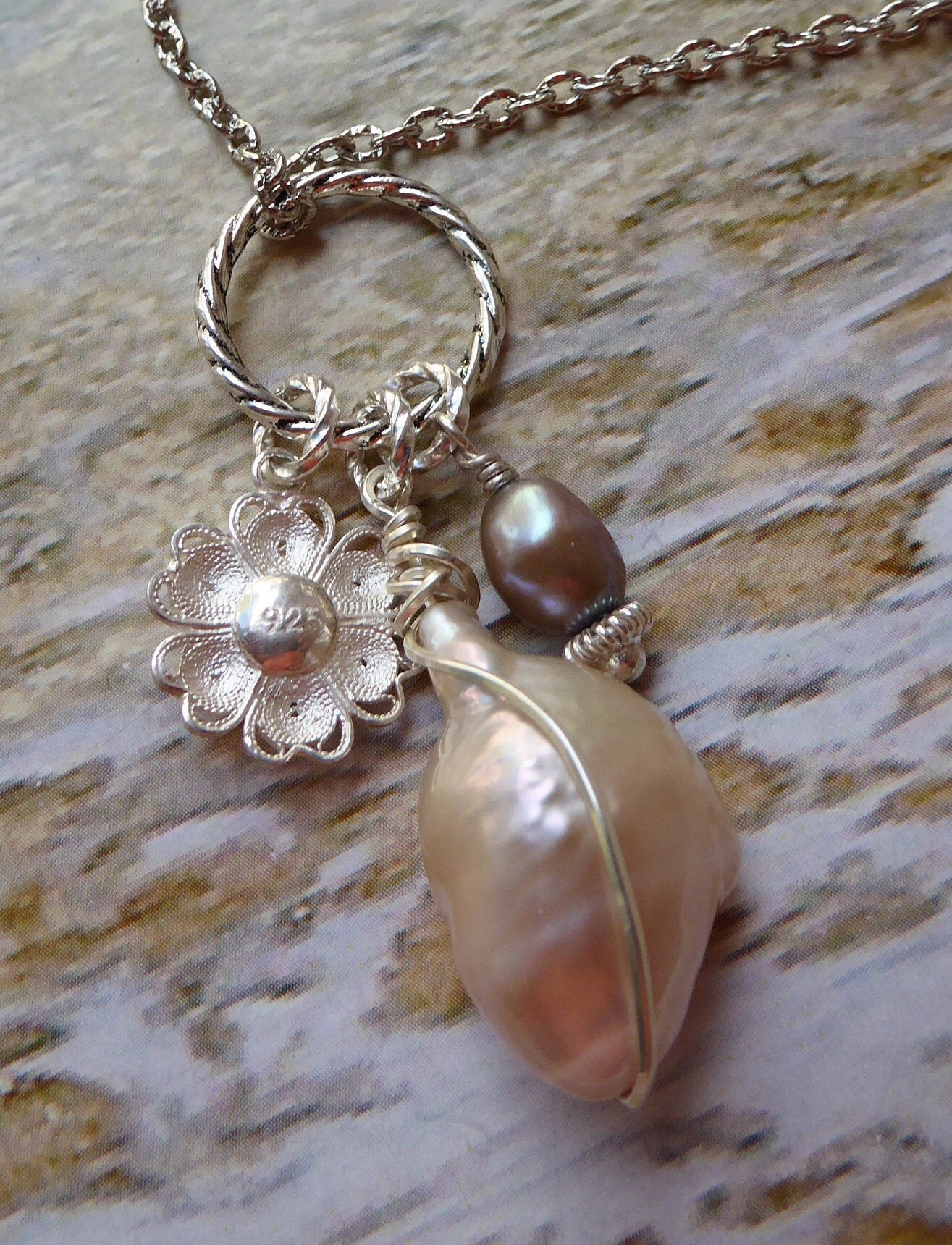 Perla barroca colgante barroco joyería del océano perla | Etsy