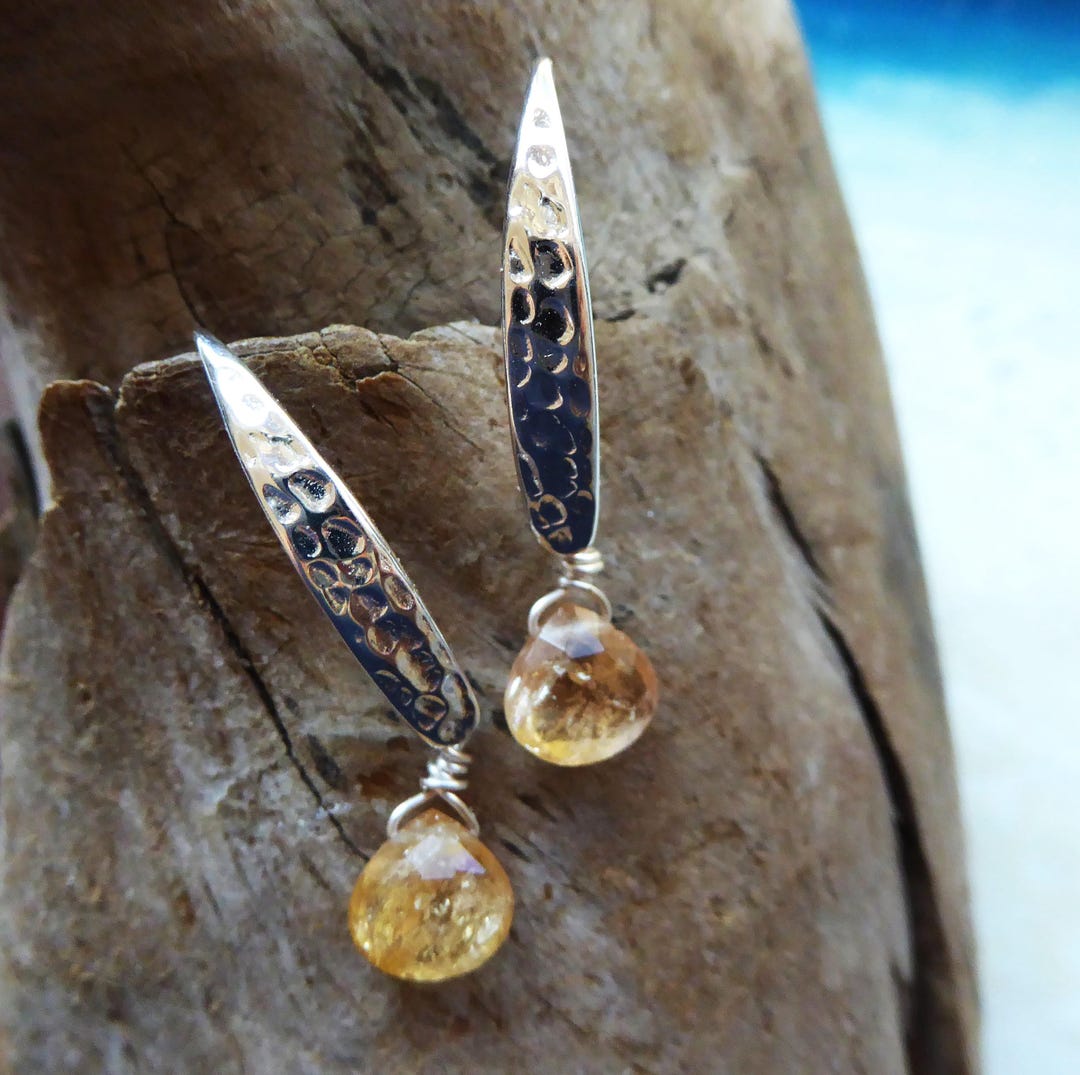 Imperial Topaz, Natural Topaz, Brazilian Topaz, Topaz Earrings, Golden ...